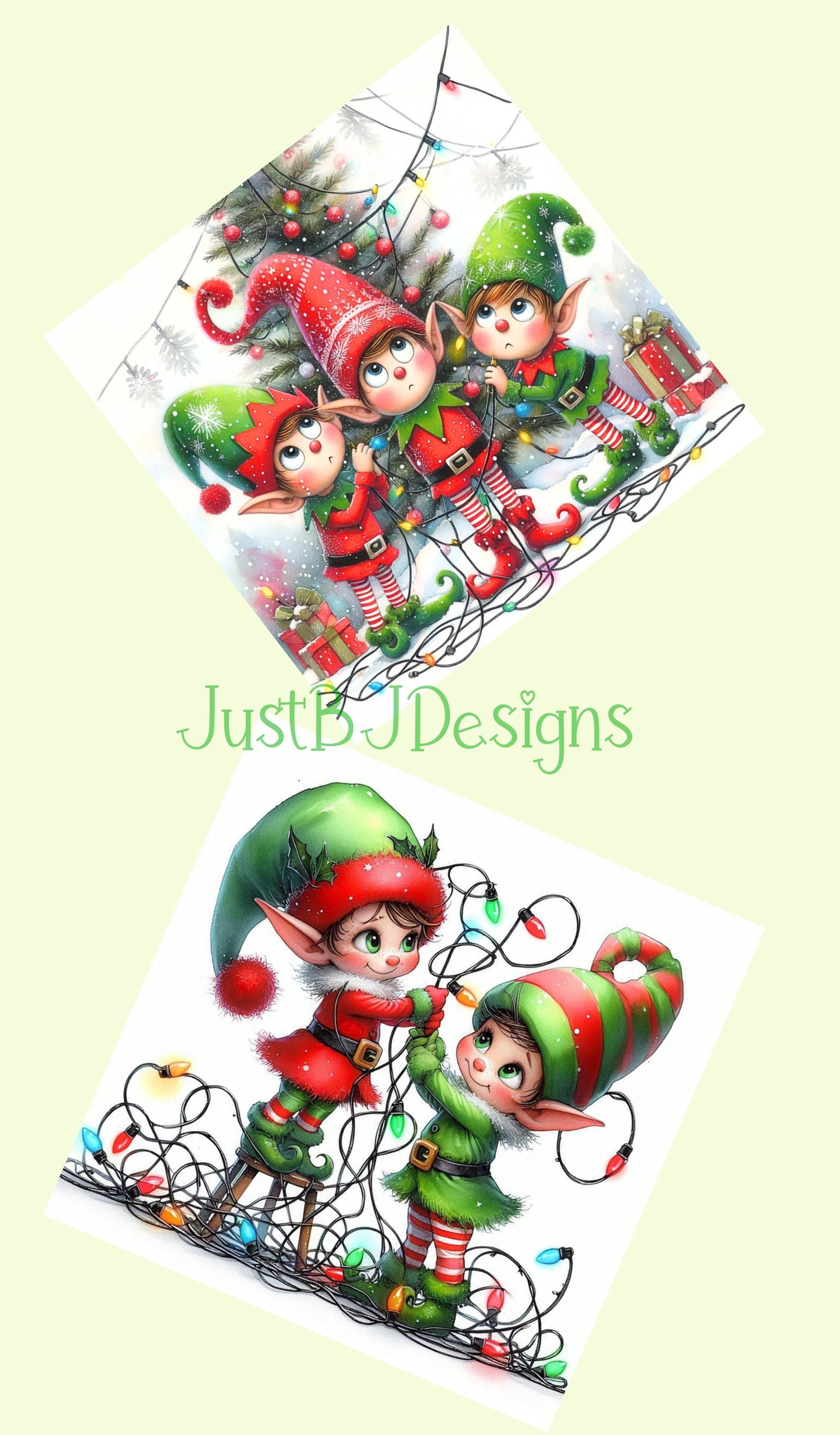 Christmas Elf Clipart Cute Christmas Elf Clipart Bundle 13 High-quality ...