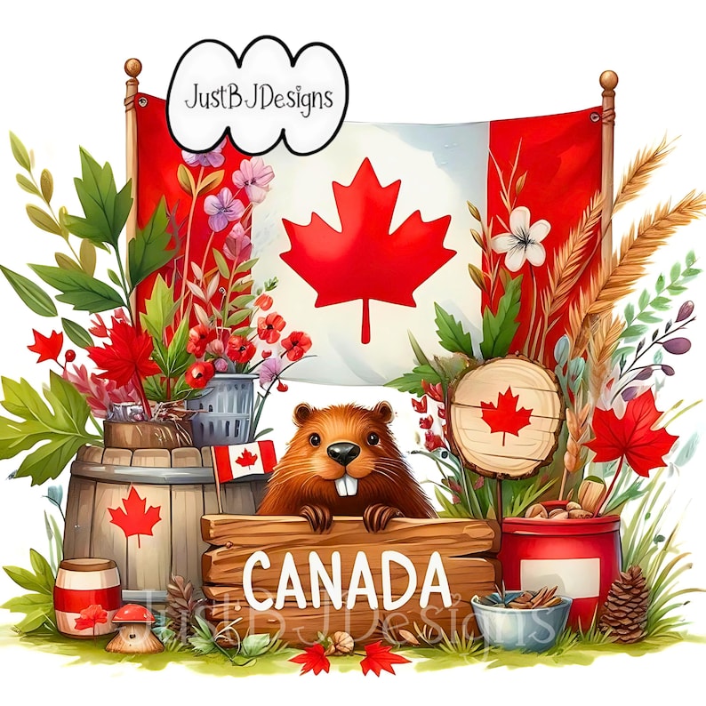 Canada Day Beaver Clipart - 10 High Resolution Watercolor Images ...