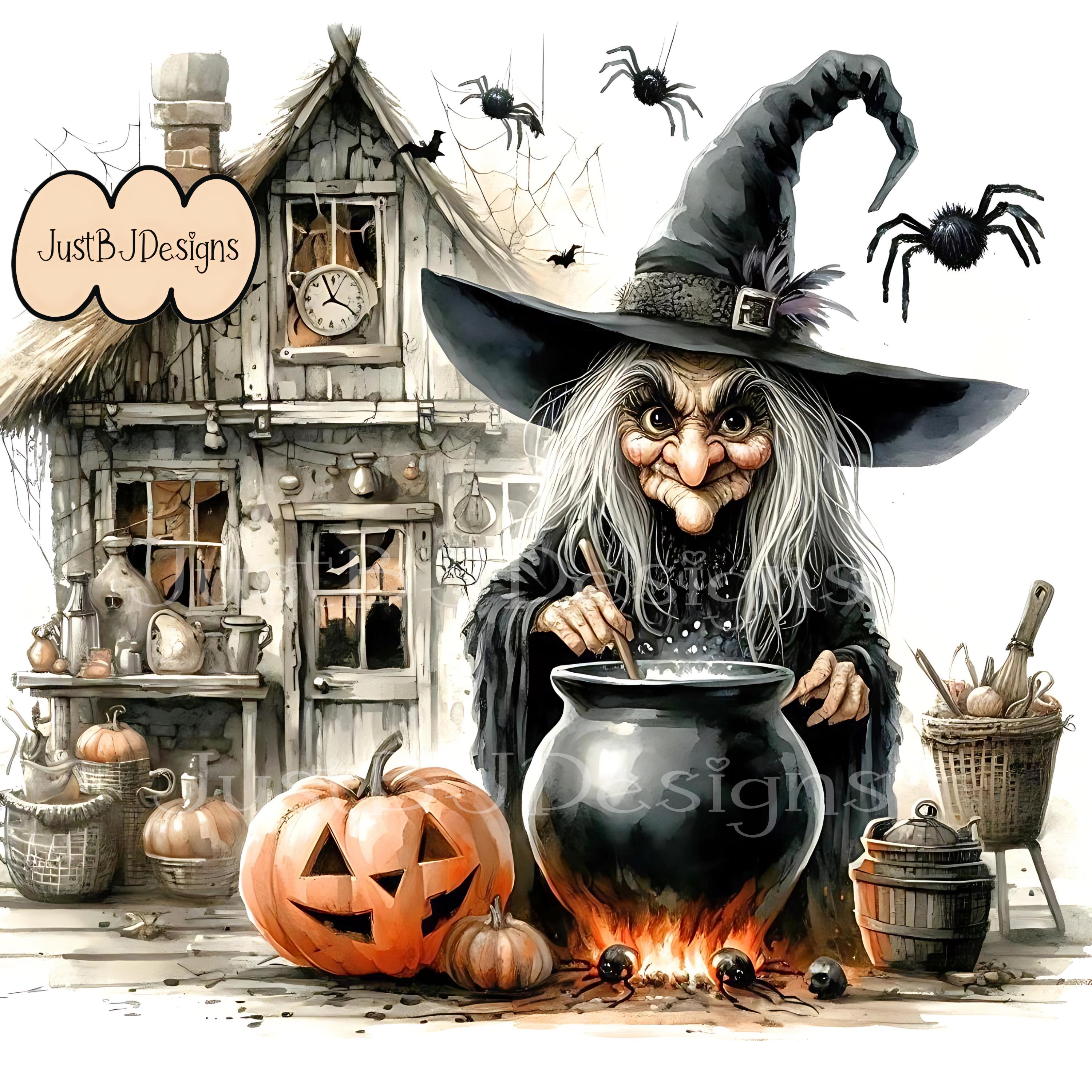 Halloween Whimsical Old Hag Clipart - 20 High Resolution Images ...