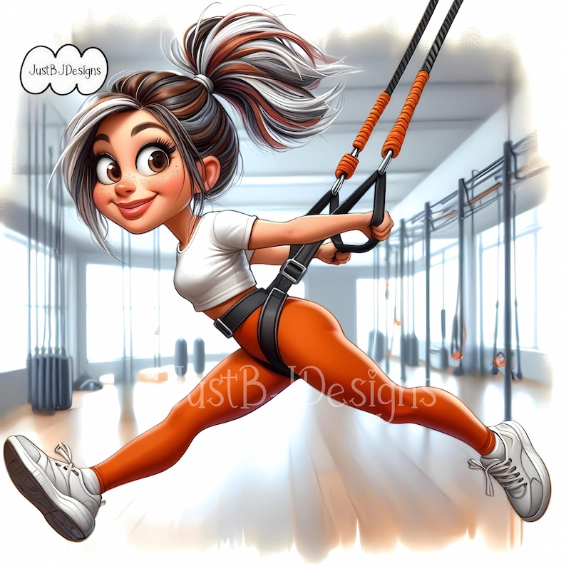 Whimsical Quirky Bungee Fitness - 15 High Resolution Images - Commercial or Personal Use - Etsy