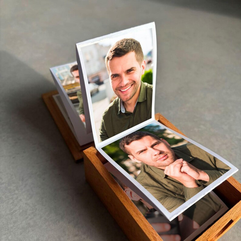 30th Birthday Pull Out Photo Album in Wooden Box, Folding Photo Box ...
