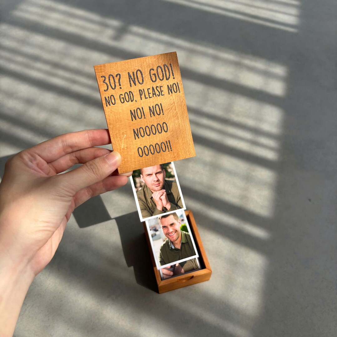 30th Birthday Pull Out Photo Album in Wooden Box, Folding Photo Box ...