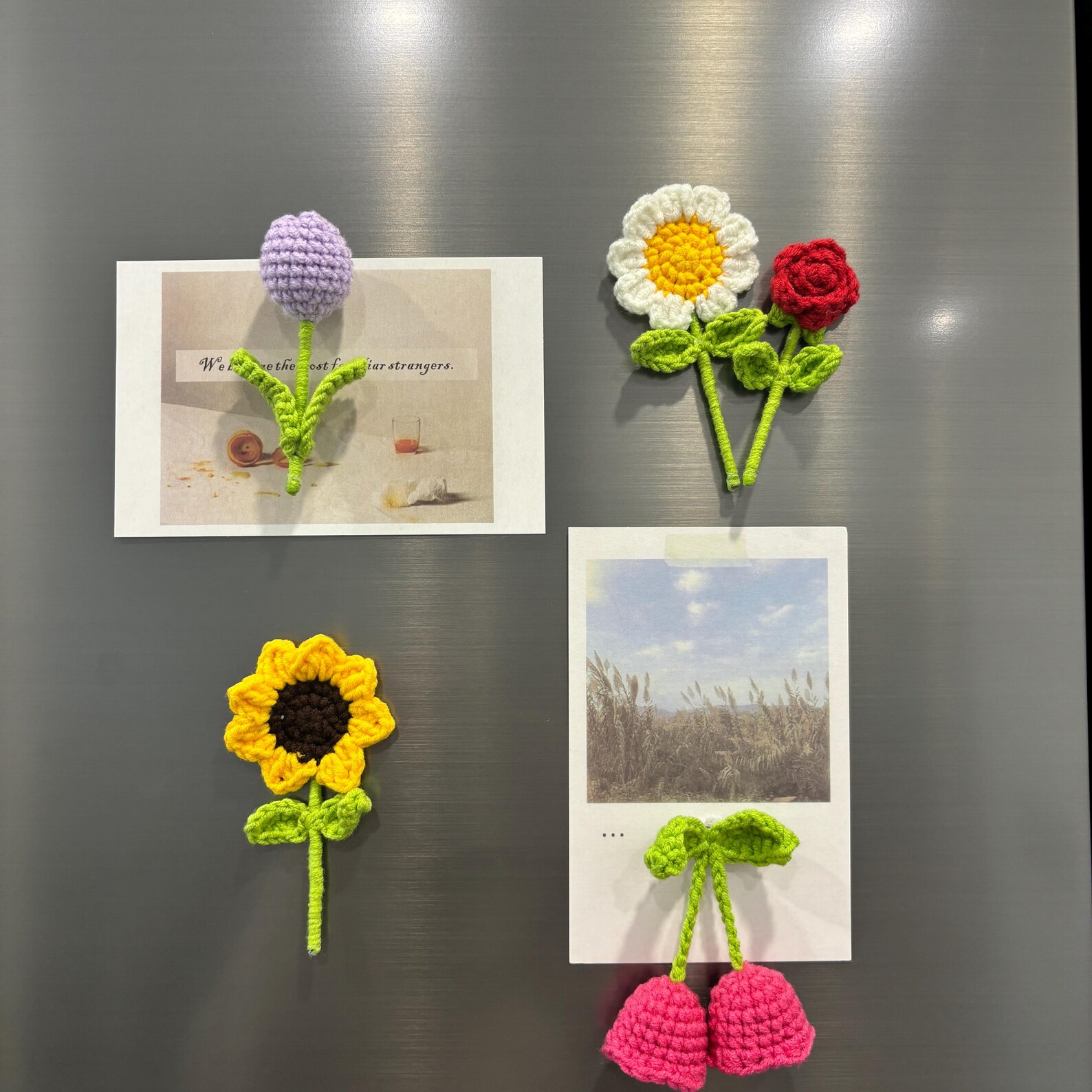 Crocheted Refrigerator Magnets, Fridge Magnets for Kitchen Decor ...