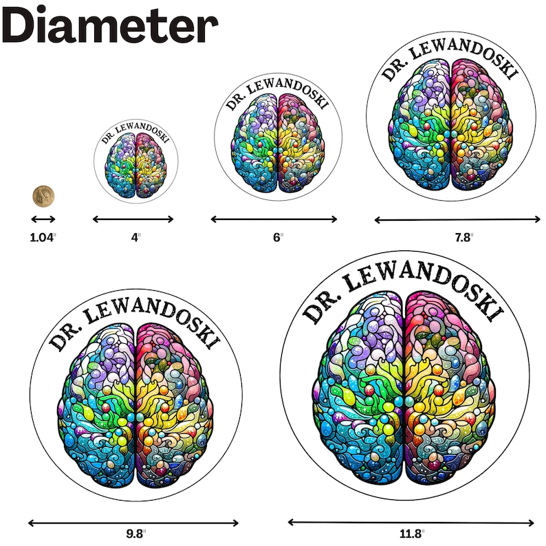 Personalized Brain Suncatcher, Glass Light Catcher for Window Hanging ...