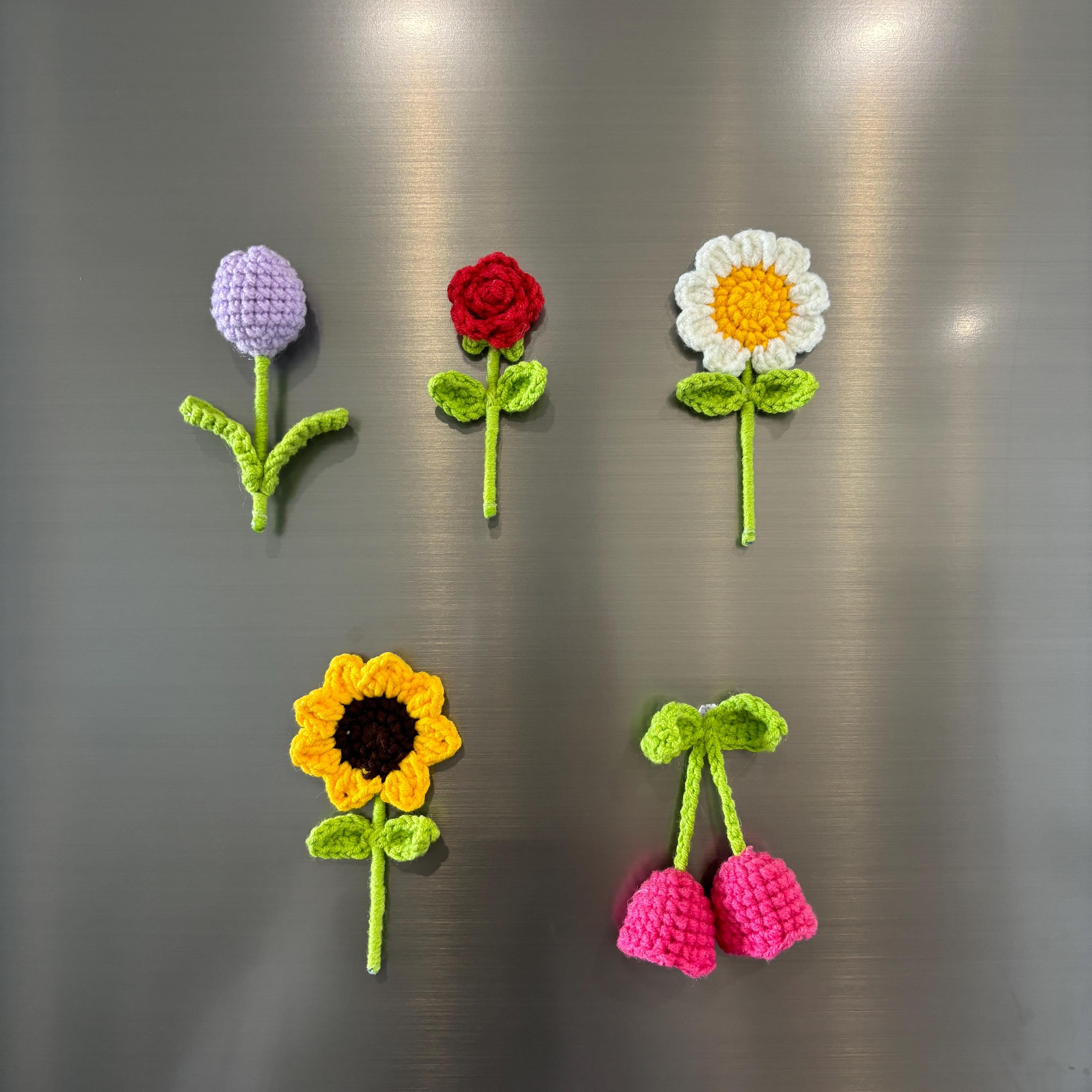 Crocheted Refrigerator Magnets, Fridge Magnets for Kitchen Decor ...