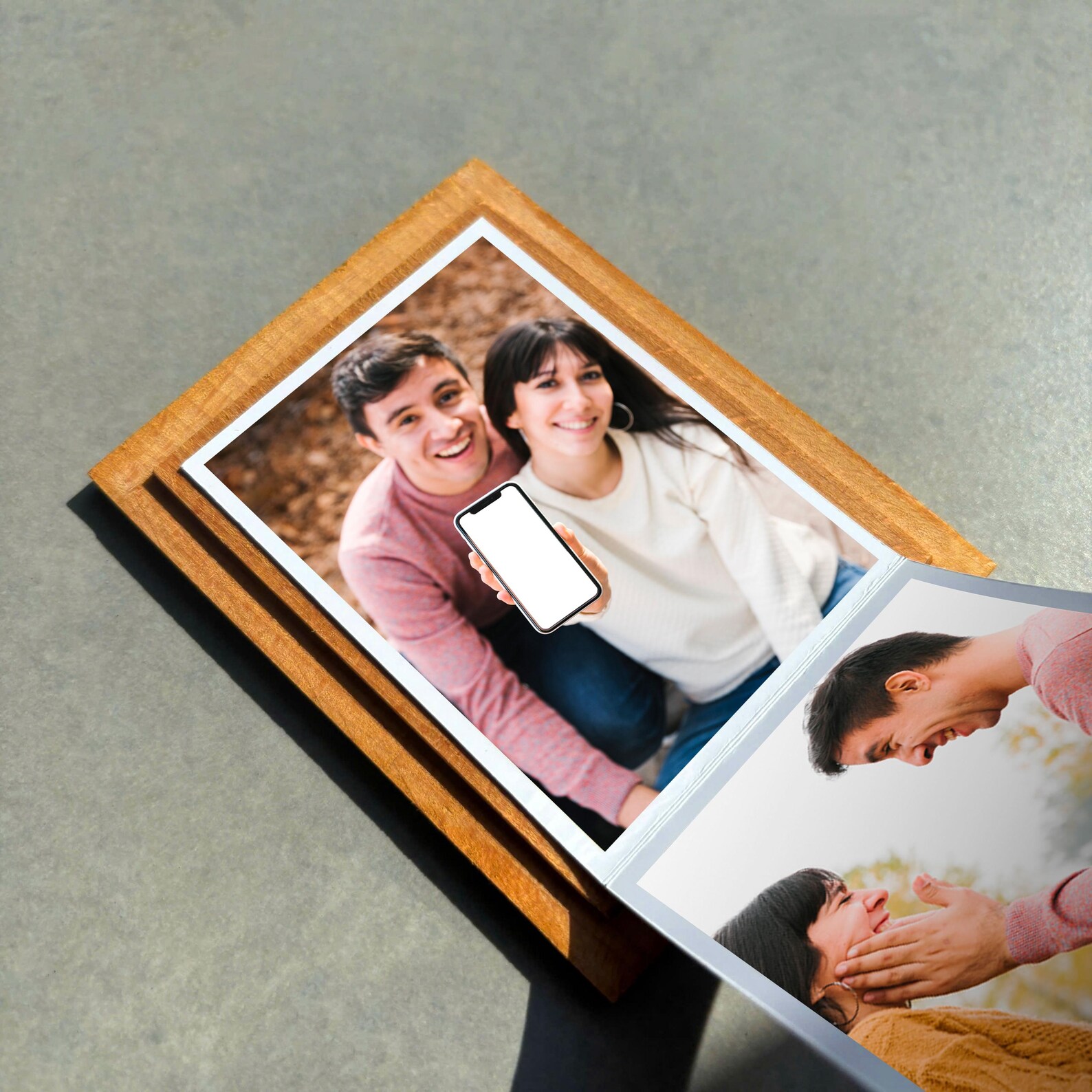 Wedding Pull Out Photo Box Custom, Pull up Photo Wooden Box, Wedding ...