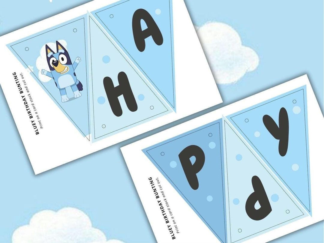 Bluey Birthday Banner Bluey Digital Banner Template Bluey Birthday ...