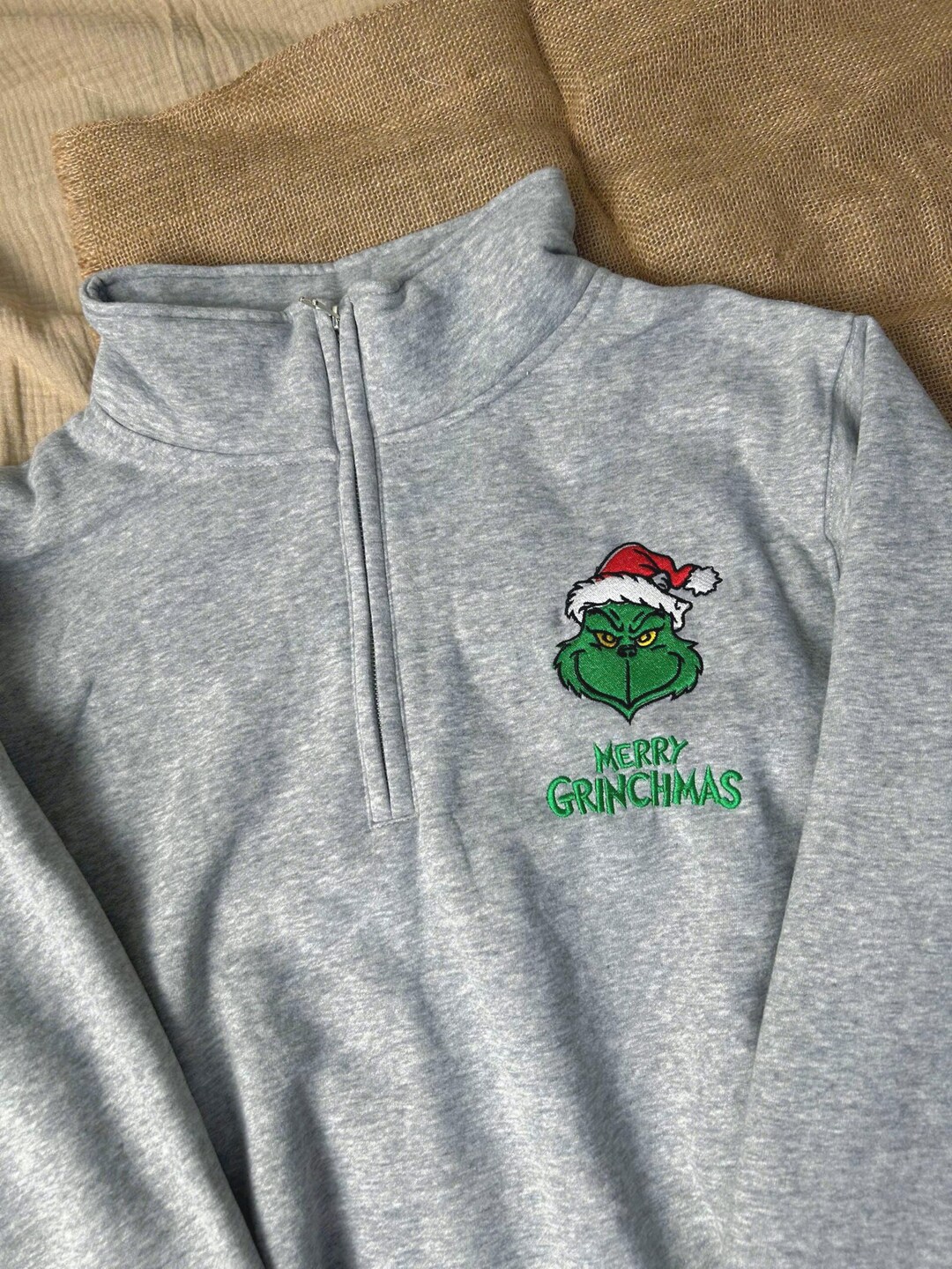 Merry Grinchmas Embroidered Sweatshirts, Holiday Sweater,christmas Tree ...
