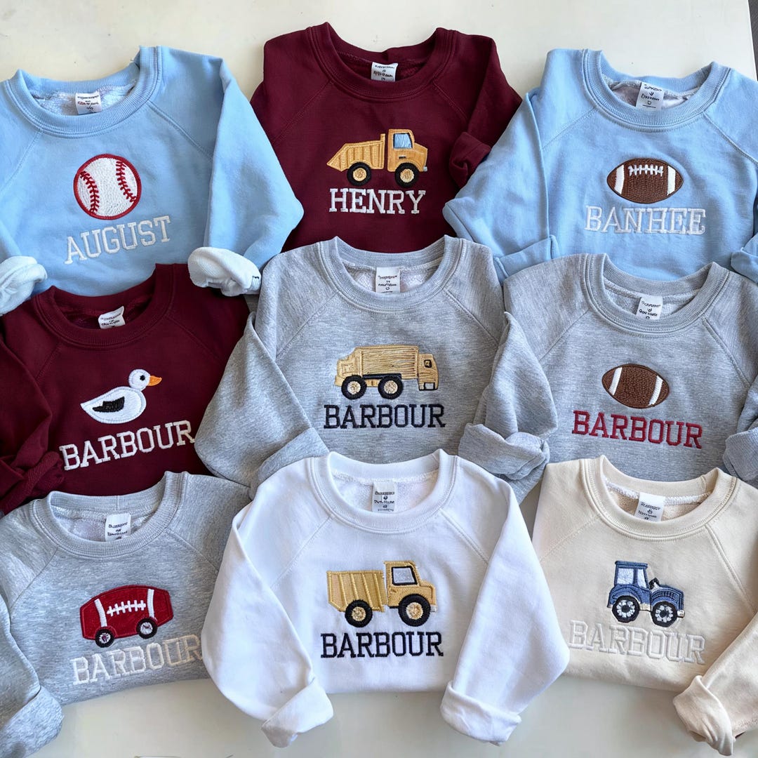 Personalized Embroidered Kids Sweatshirt, Custom Baby Toddler Pullover ...