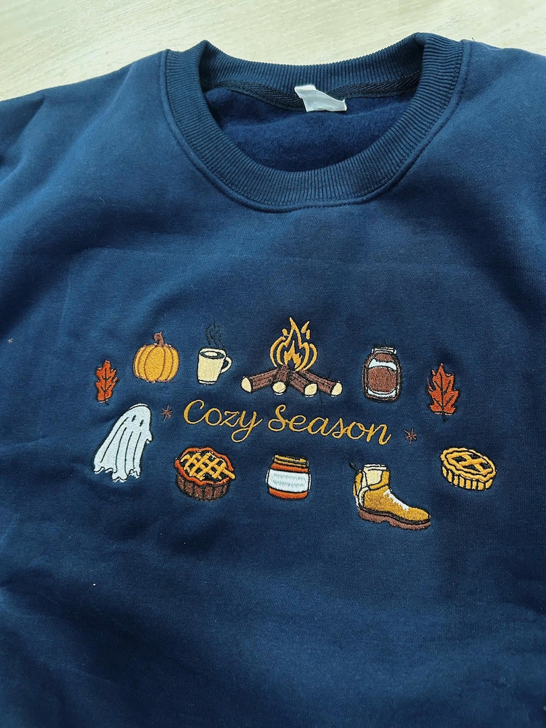 Cozy Season Embroidered Sweatshirt, Cozy Season Sweatshirt, Autumn ...
