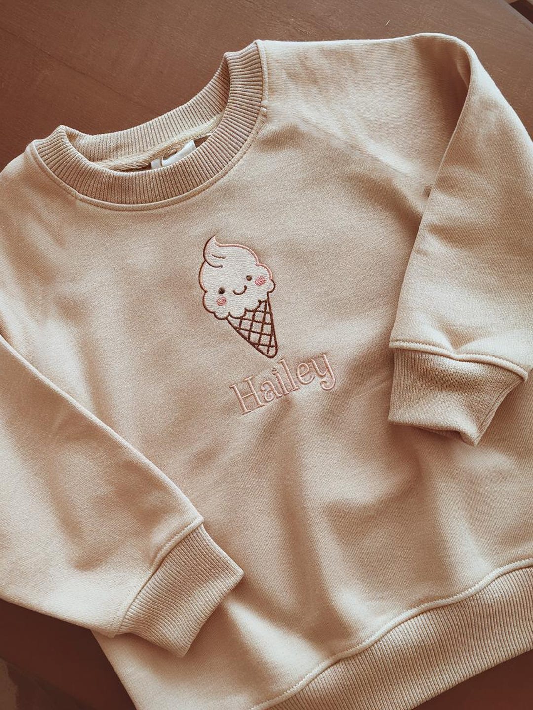 Personalized Ice Cream Embroidered Sweatshirt, Embroidery Ice Cream ...