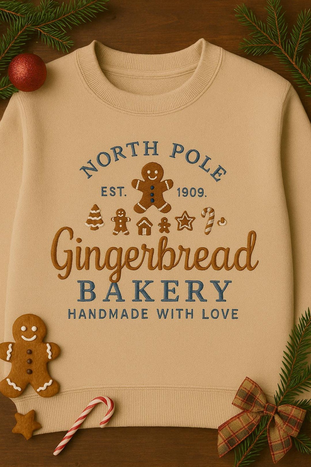 Christmas GINGERBREAD BAKERY Embroidered Sweatshirts, Holiday Sweater ...
