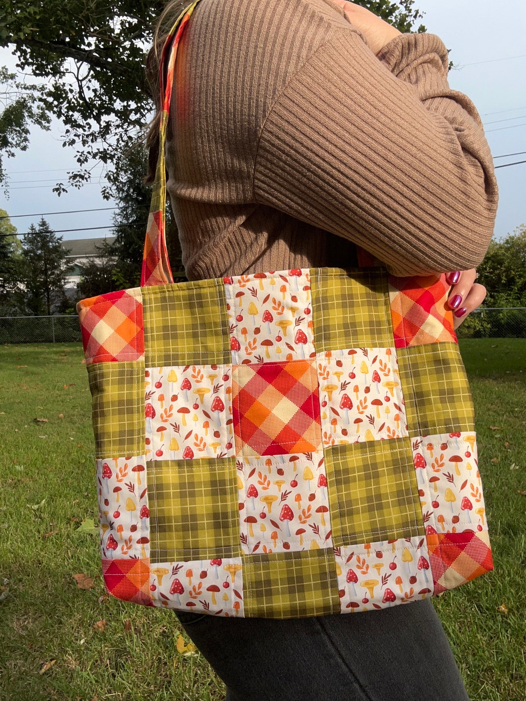 Fall Tote Bag | Autumn Bag | Neutrals | Mushrooms - Etsy