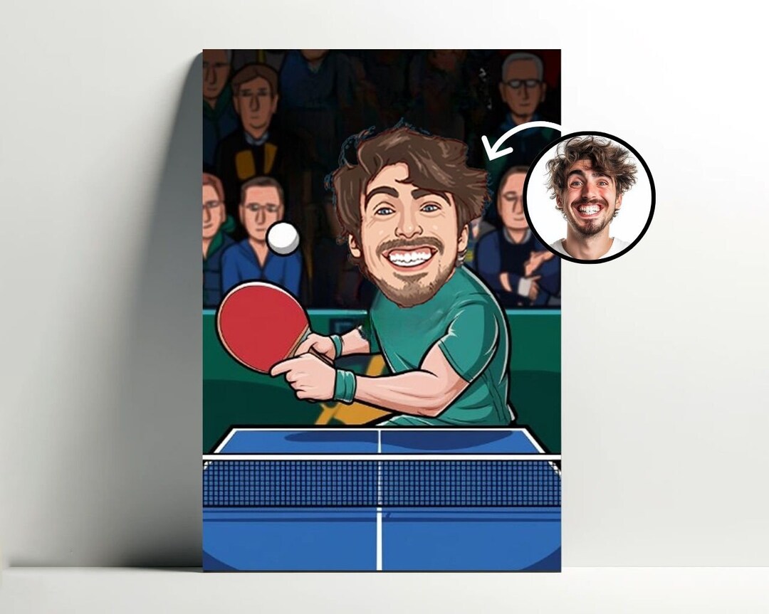 Personalized Portrait Ping-pong Player Customizable Table Tennis ...