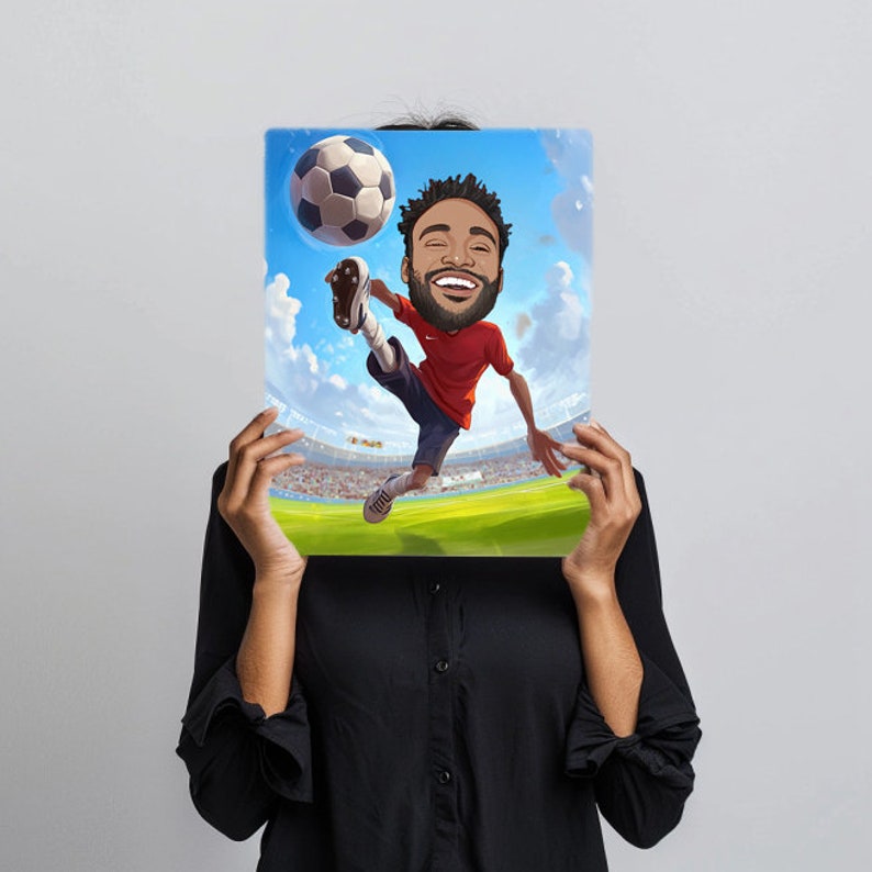 Personalized Cartoon Portrait Football Player | Customizable Cartoon ...