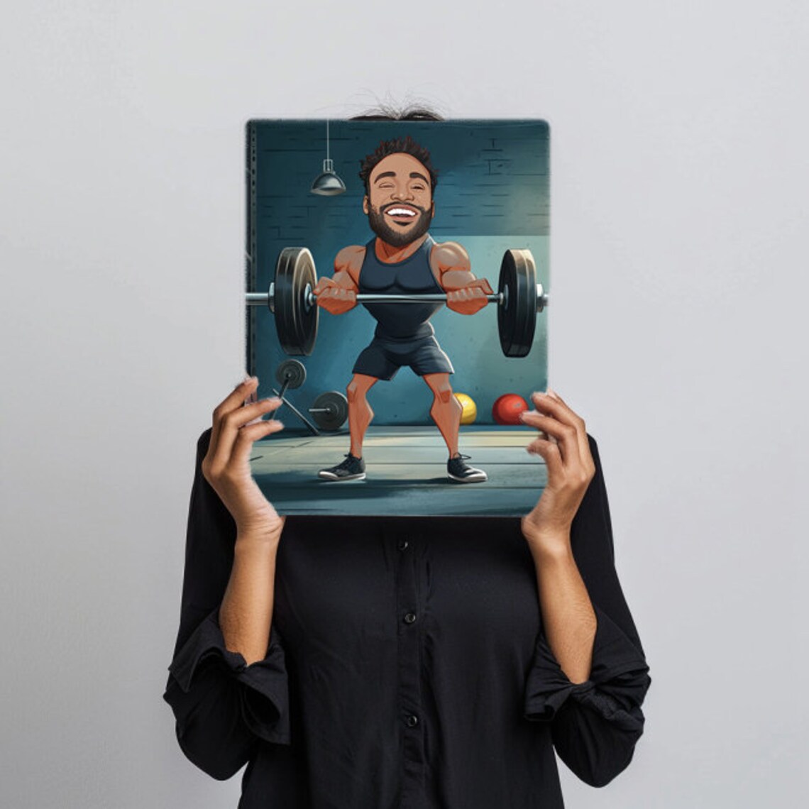 Personalized Bodybuilding Portrait | Customizable Cartoon Fitness ...
