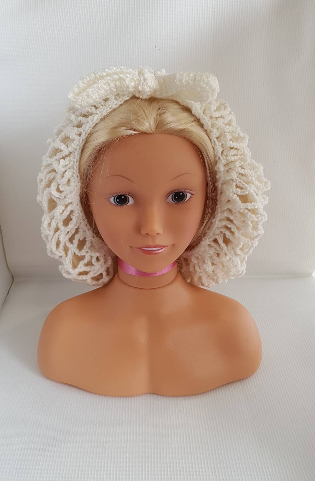 Cream Crochet Hair Net 1940 Vintage Style Hair Net Crochet Snood, Cream ...