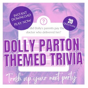 Dolly Parton Trivia Quiz | 20 Question Printable Game | Digital ...