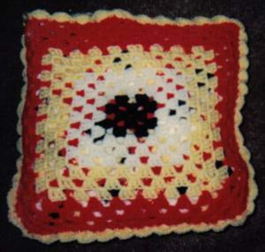 Pattern for Crocheted-black-red- Yellow and White- Quillo Afghan - Etsy