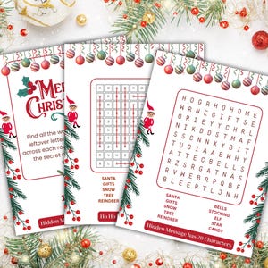 Christmas Word Search Puzzle With Hidden Message | 10 Words Printable ...