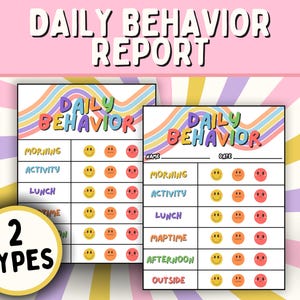 Daily Behavior Report Chart: Preschool & Daycare (editable PDF) - Etsy