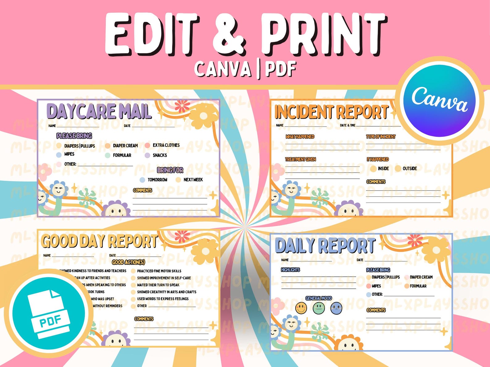 Printable Daycare Notes: Parent Communication Cards (PDF) - Etsy