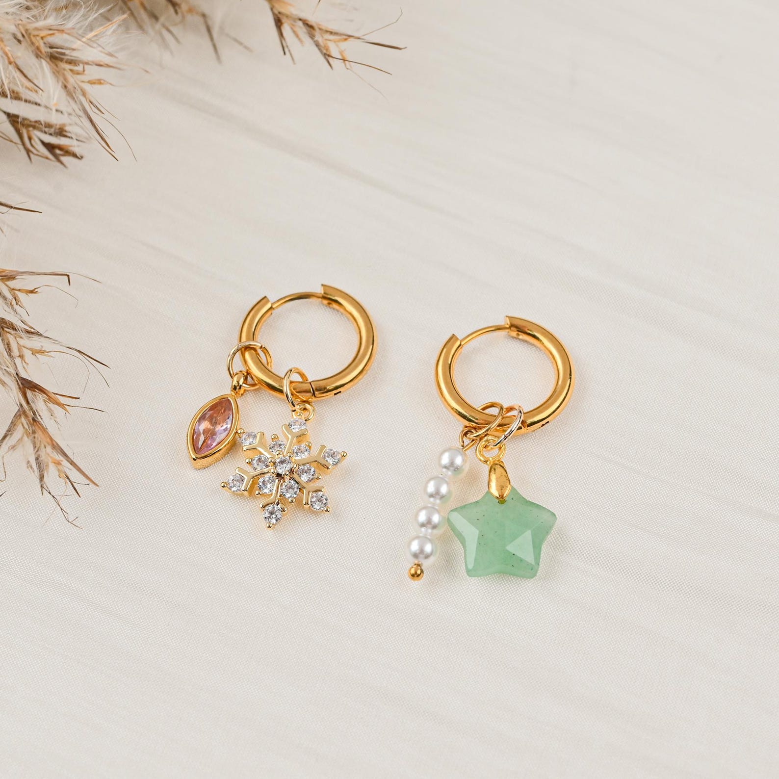 Custom Charm Hoop Earrings – Build Your Own Gold Hoops, Multi Charm ...