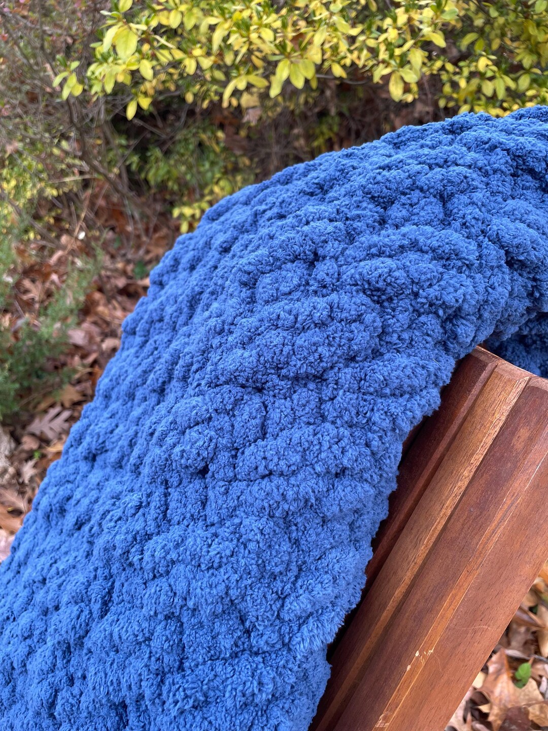 Double Moss Stitch Chunky Knit Throw in Deep Navy - Etsy