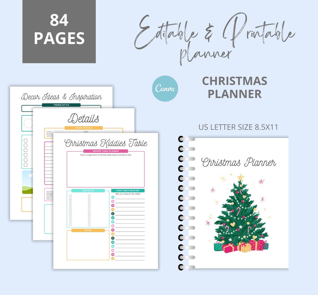Christmas Planner Printable Budget Planner, Holiday Organizer, Gift ...