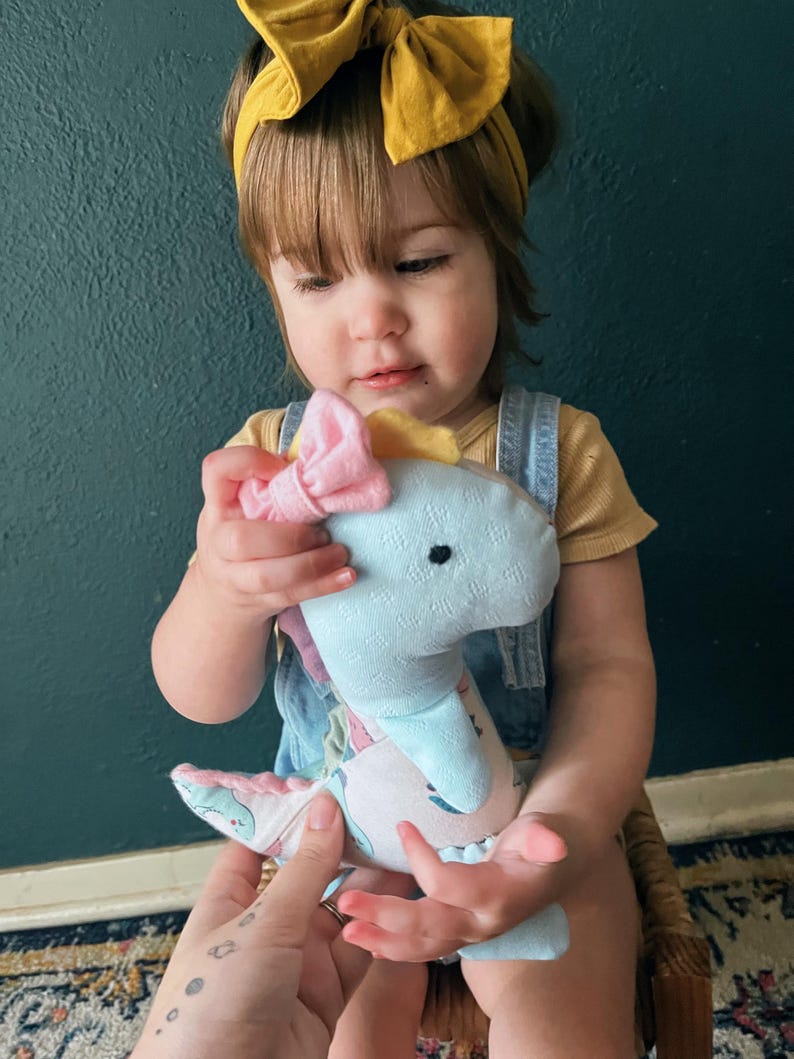Custom Keepsake Dinosaur– Memory Plush Made From Baby Clothes ...