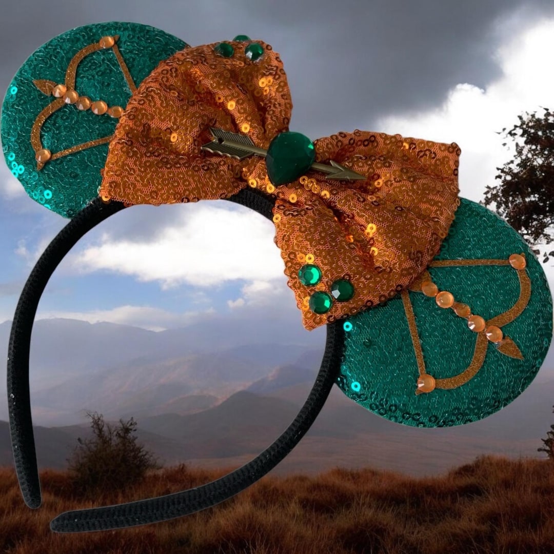 Brave Meredith Disney Inspired Mickey Minnie Mouse Ears Headband Orange ...