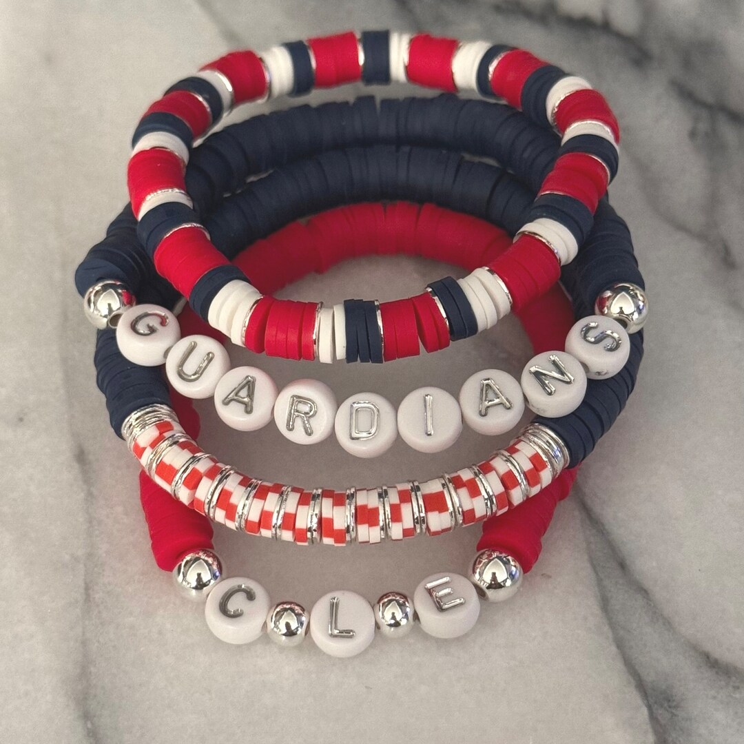 Silver Plated Cleveland Guardians Bracelet Set - Etsy