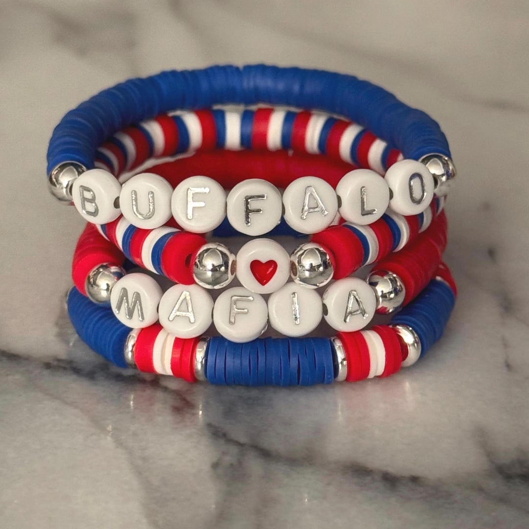 Silver Plated Buffalo Mafia Bracelet Set - Etsy