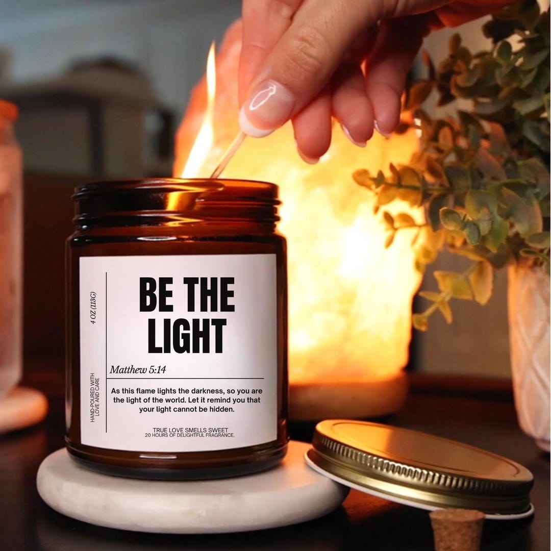 Bible Verse Be the Light Matthew 5:14, Scented Candle, Christian Gift ...