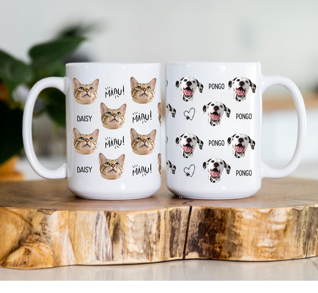 Custom Pet Photo Mug: Personalized Dog or Cat Lover Gift - Etsy