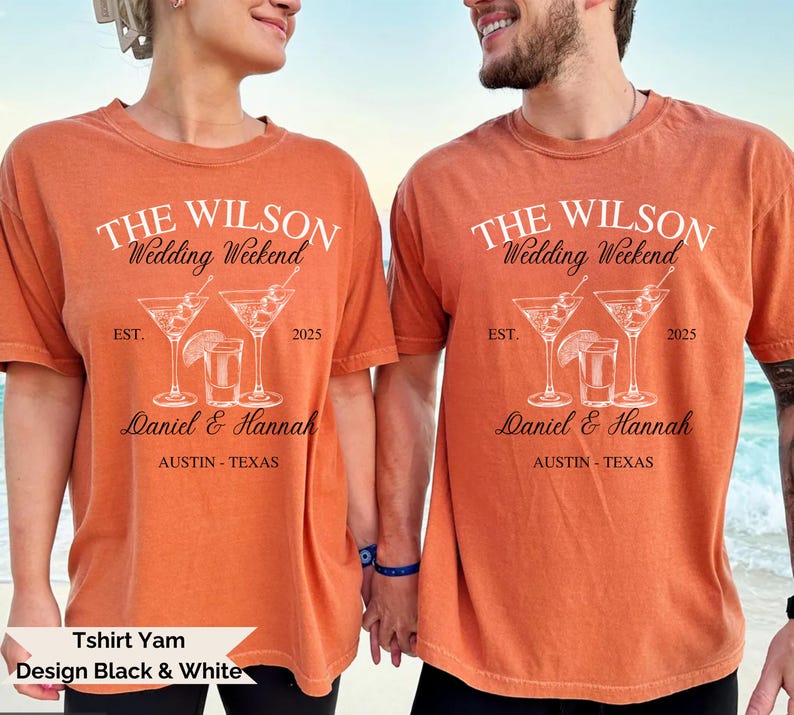 Personalized Wedding Weekend Shirts: Custom Couple's Matching Tee - Etsy