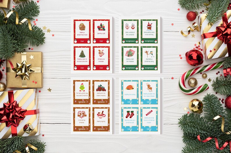 Christmas Charades, Christmas Printable Game, Christmas Pictionary ...