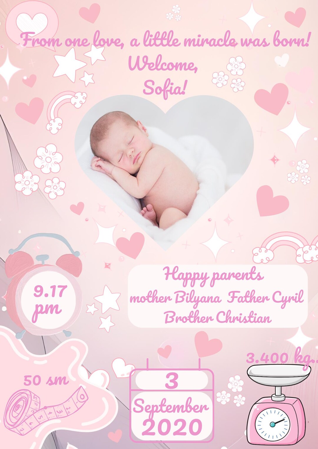 Editable Canva Wellcom Baby Template - Printable Poster for Newborn ...