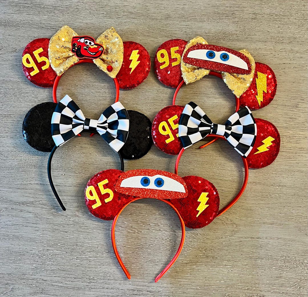 Lightning Mcqueen Ears, CARS Minnie Ears, Race Car Minnie Ears - Etsy