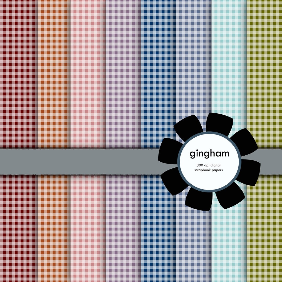 Gingham Digital Paper - 8 Pack - 12x12 in - Digital Download - Etsy