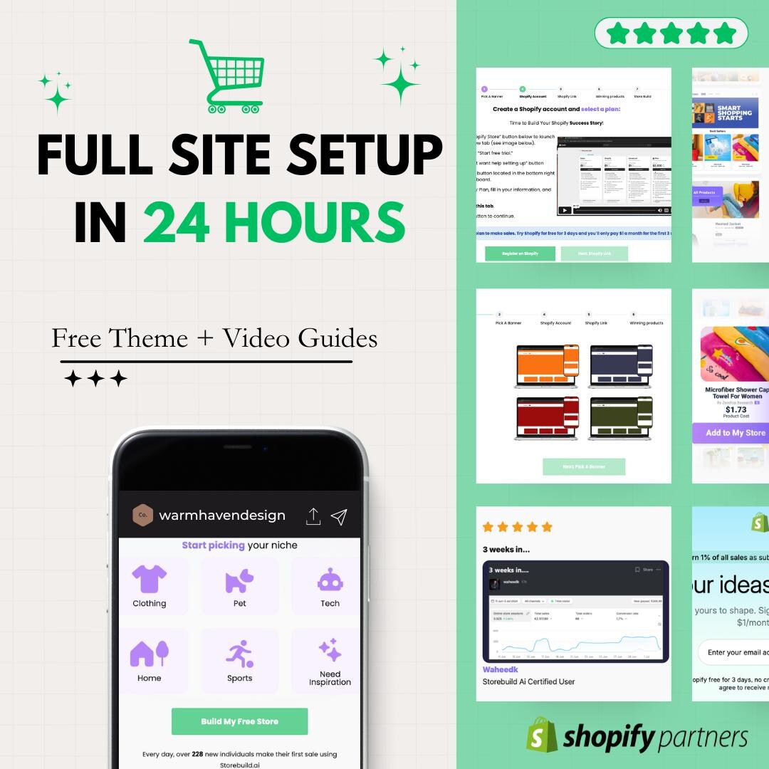 Shopify Store Setup: Custom Design, Ecommerce Theme, Full Installation ...