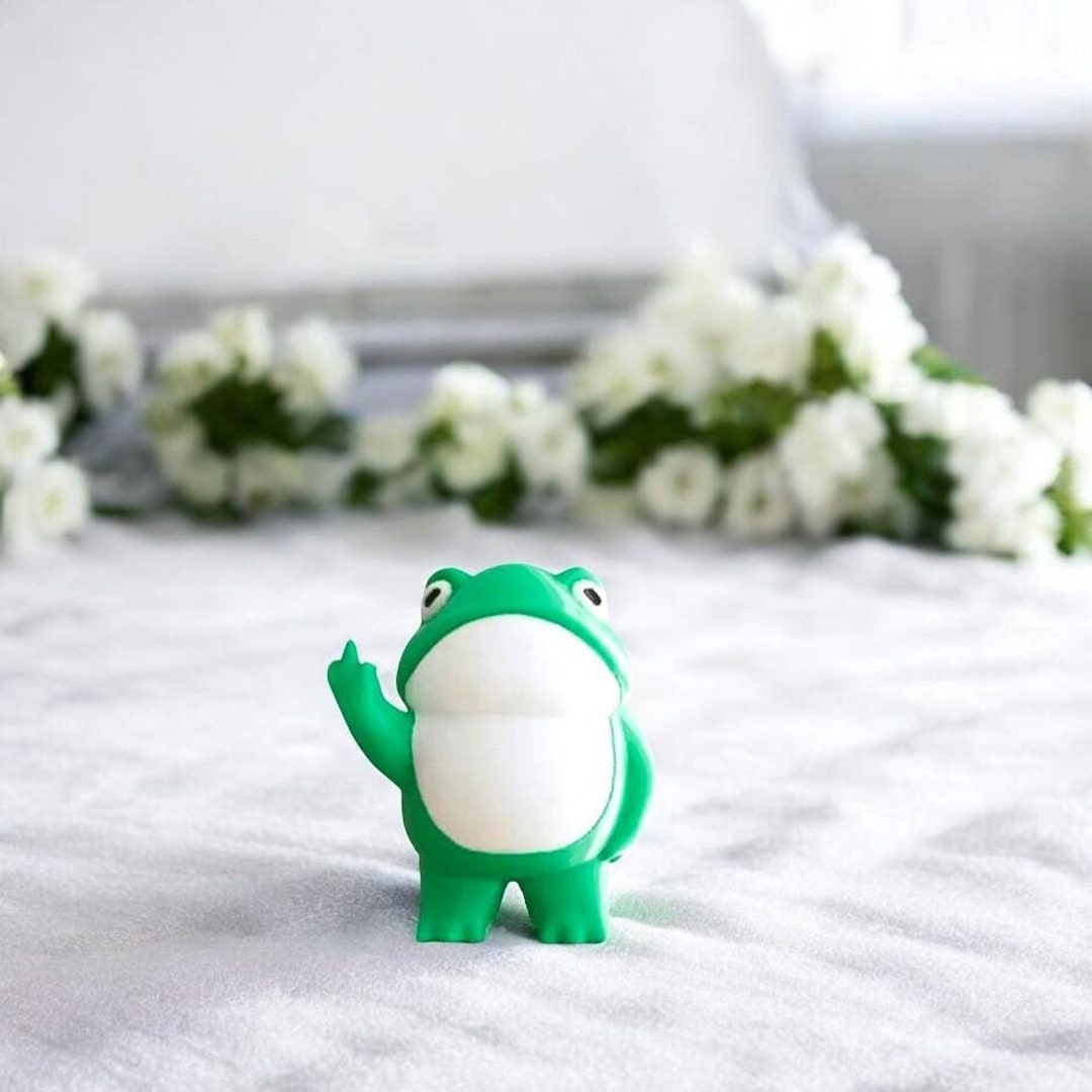 Cheeky Frog Figure 3D Printed Frog With Provocative Gesture Humorous ...