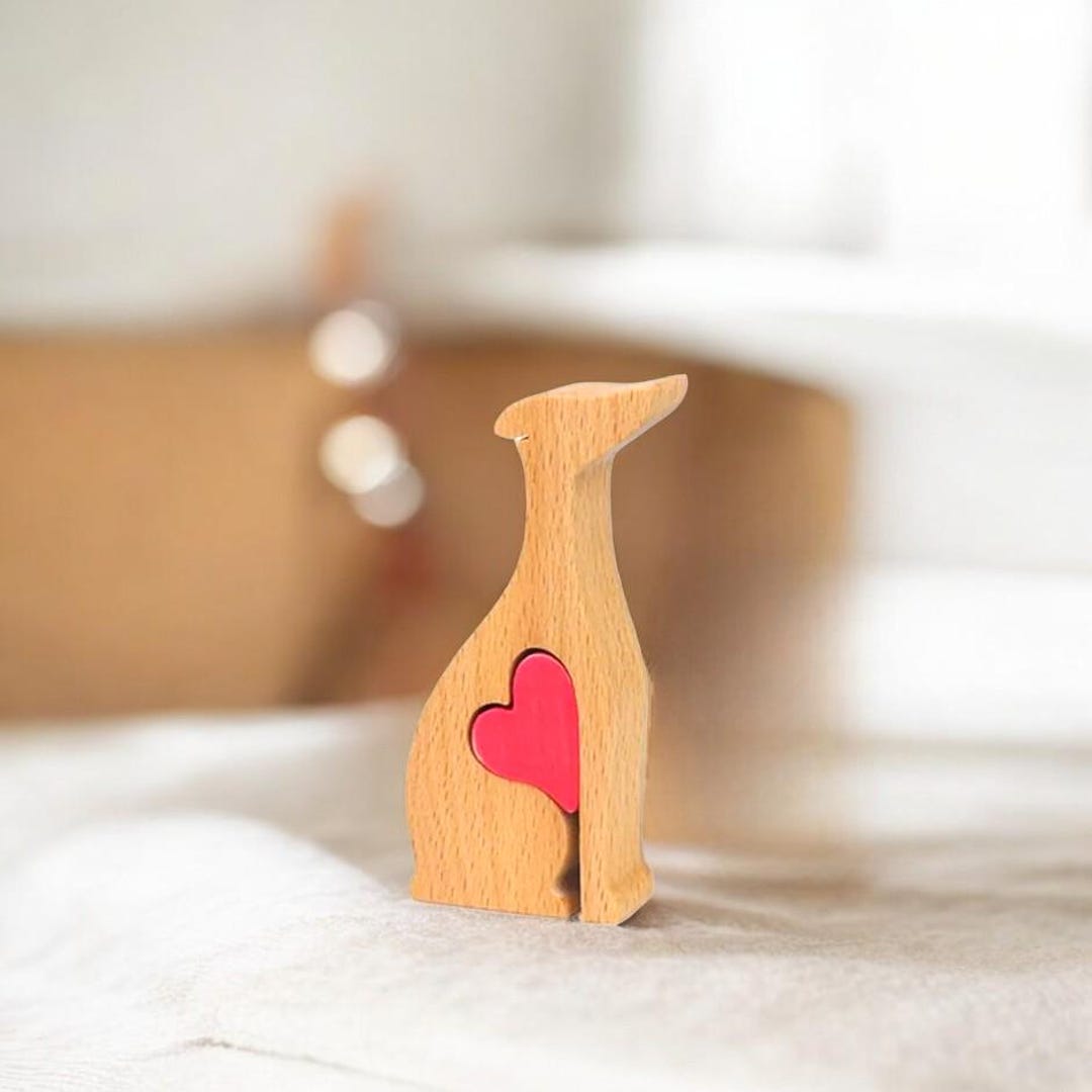 Wooden Whippet With Heart-whippet Figurine-memorial Keepsake-christmas ...