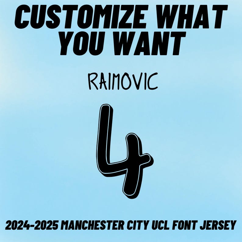 Manchester City UCL 2024-2025 Font Digital Download for Shirts, Names ...