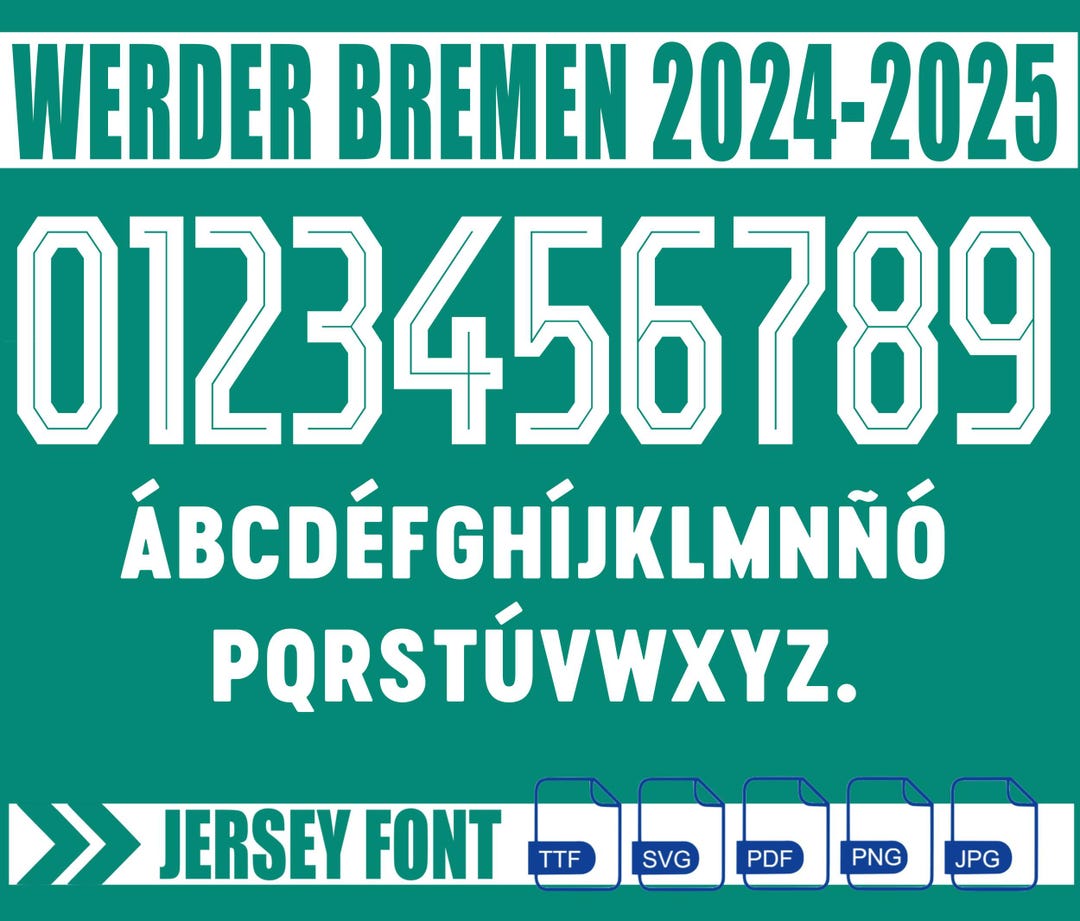 Werder Bremen Font 2024-2025 – Digital Download for Shirts, Names ...