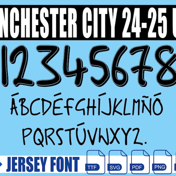 Manchester City Font - Etsy