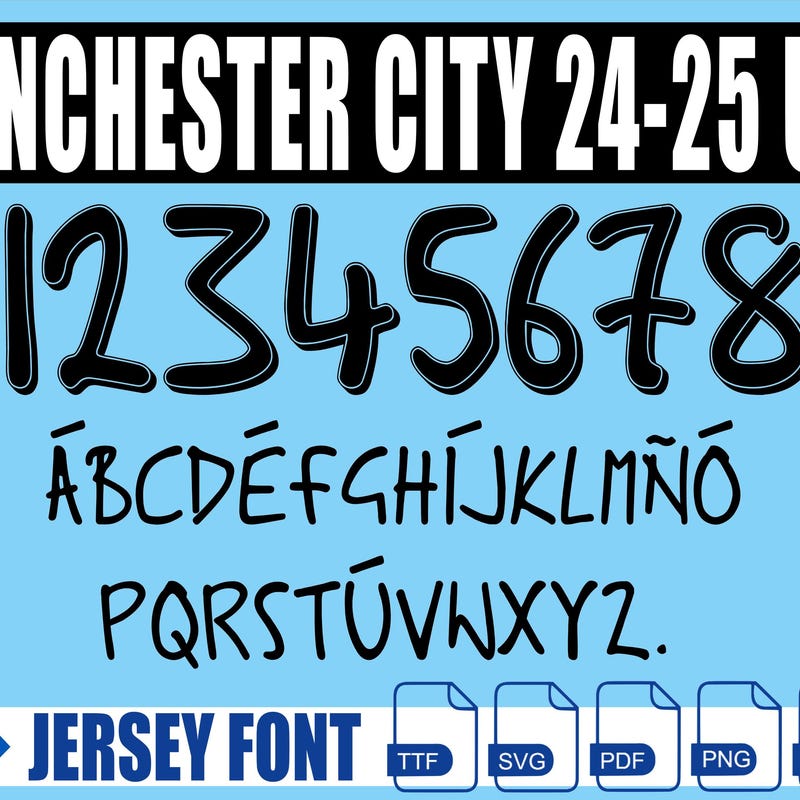 Manchester city 2024 2025 font - Etsy.de
