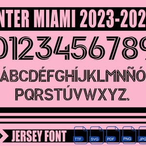 Inter Miami 2023-2025 Font Digital Download for Shirts, Names & Numbers ...