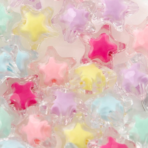 Pastel Star Beads 20mm AB Pastel Shooting Star Resin or - Etsy