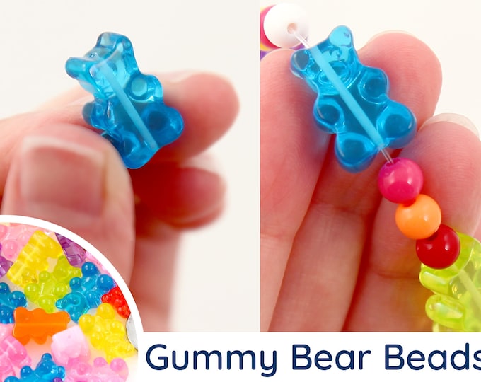Gummy Bear Beads - 17mm Fake Gummy Bears With Hole for Stringing - Fake ...